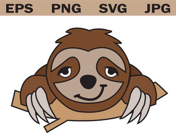 Cute Sloth Face SVG Sleepy Sloth Cute Sloth SVG Sloth - Etsy