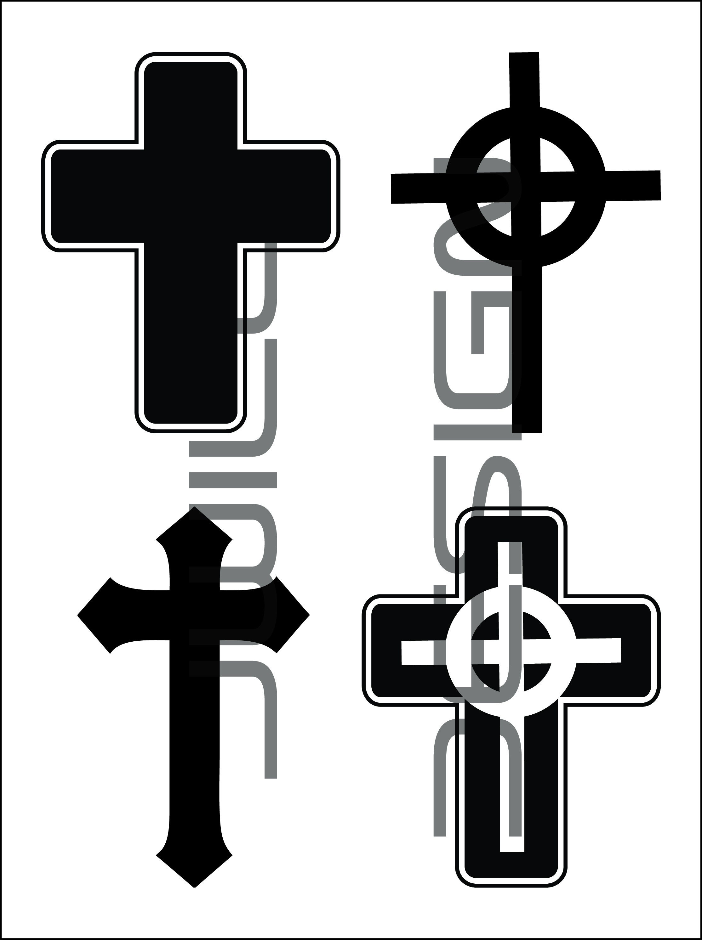 Texting Clipart Black And White Cross