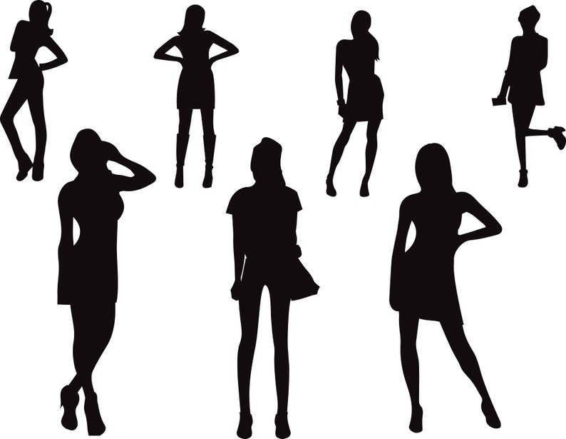 Model Silhouette SVG, Model SVG, Model Clipart, Clipart for Modeling ...