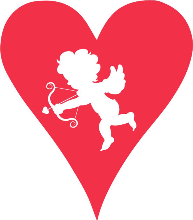 Cupid in Heart SVG, Cupid Clipart, Clipart for Valentines, Valentines ...
