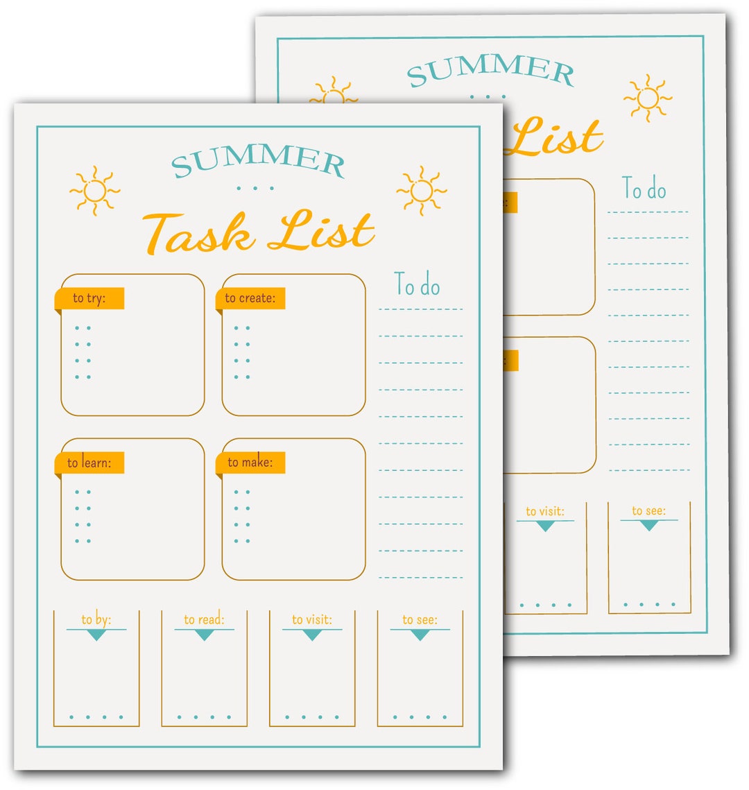Summer Bucket List Printable, Personalized Things to Do Checklist for ...