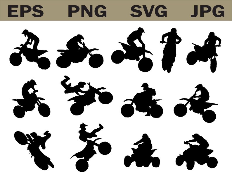 Motocross SVG, ATV SVG, Dirt Bike Clipart, Atv y Motocross Svg, Atv ...