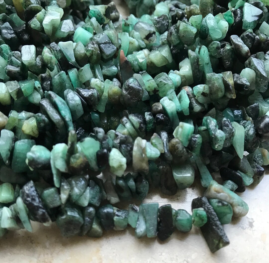 42 CM Strand Emerald Chip Gemstone Nuggets A Grade #s218 Gemstone Beads ...