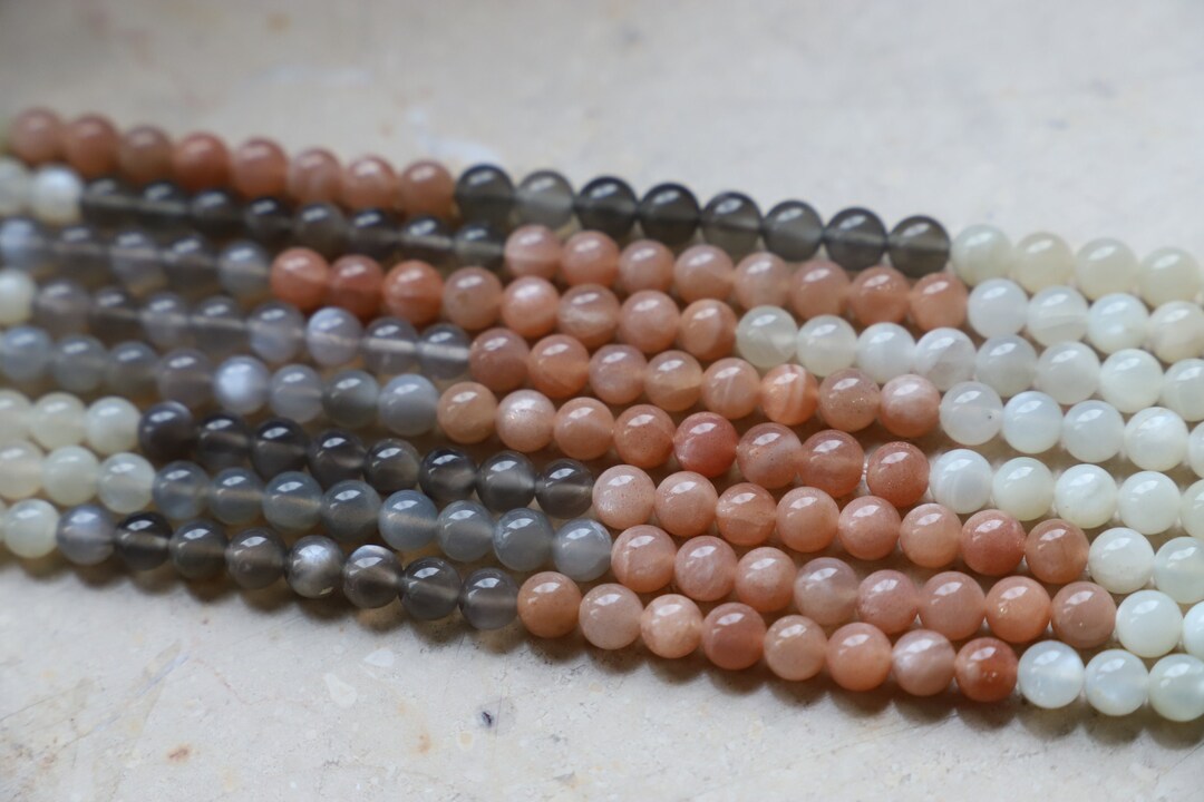 Strand Multi Moonstone 8 Mm Multicolor A-quality Gemstone Beads Chain ...