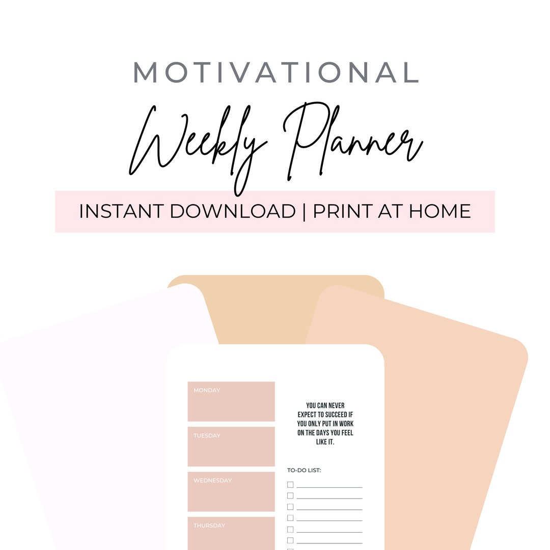 Motivational Weekly Planner Goal Setting Productivity Boost - Etsy