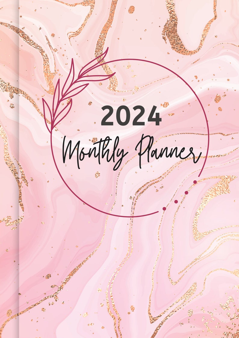 Blush Pink Monthly Digital Planner Customizable 2024 Organiser - Etsy