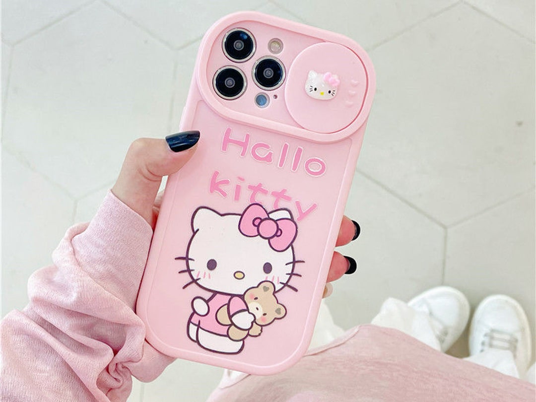 Cute Pink Hello Kitty Phone Case With Holder for iPhone 14/ 13/12/ 11/XS XR - Etsy