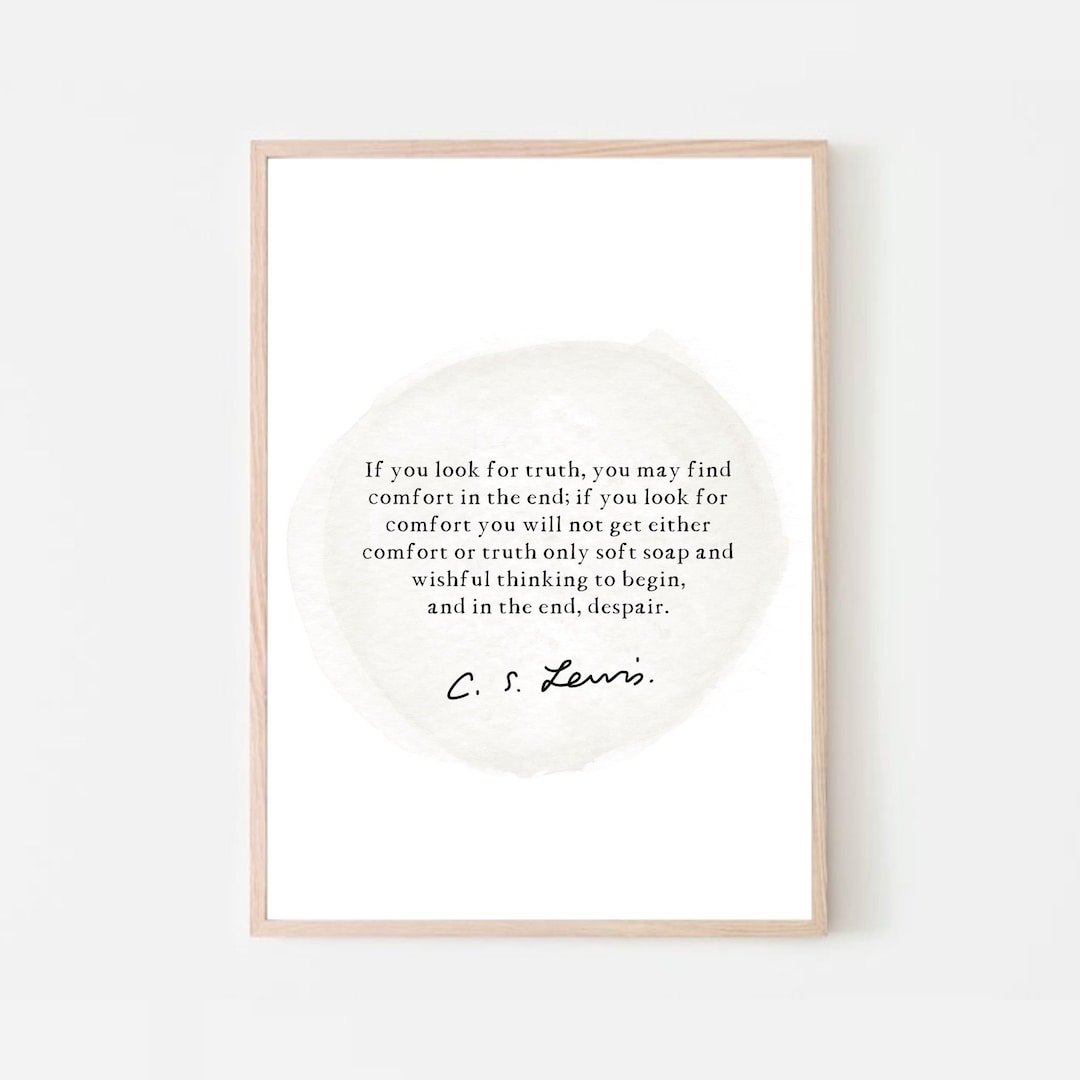CS Lewis Quote on Truth | CS Lewis Print | Office Desk Art, or ...
