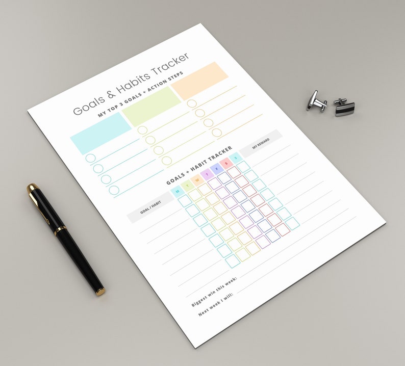 Monthly Habit Tracker Printable to Break a Bad Habit - Etsy