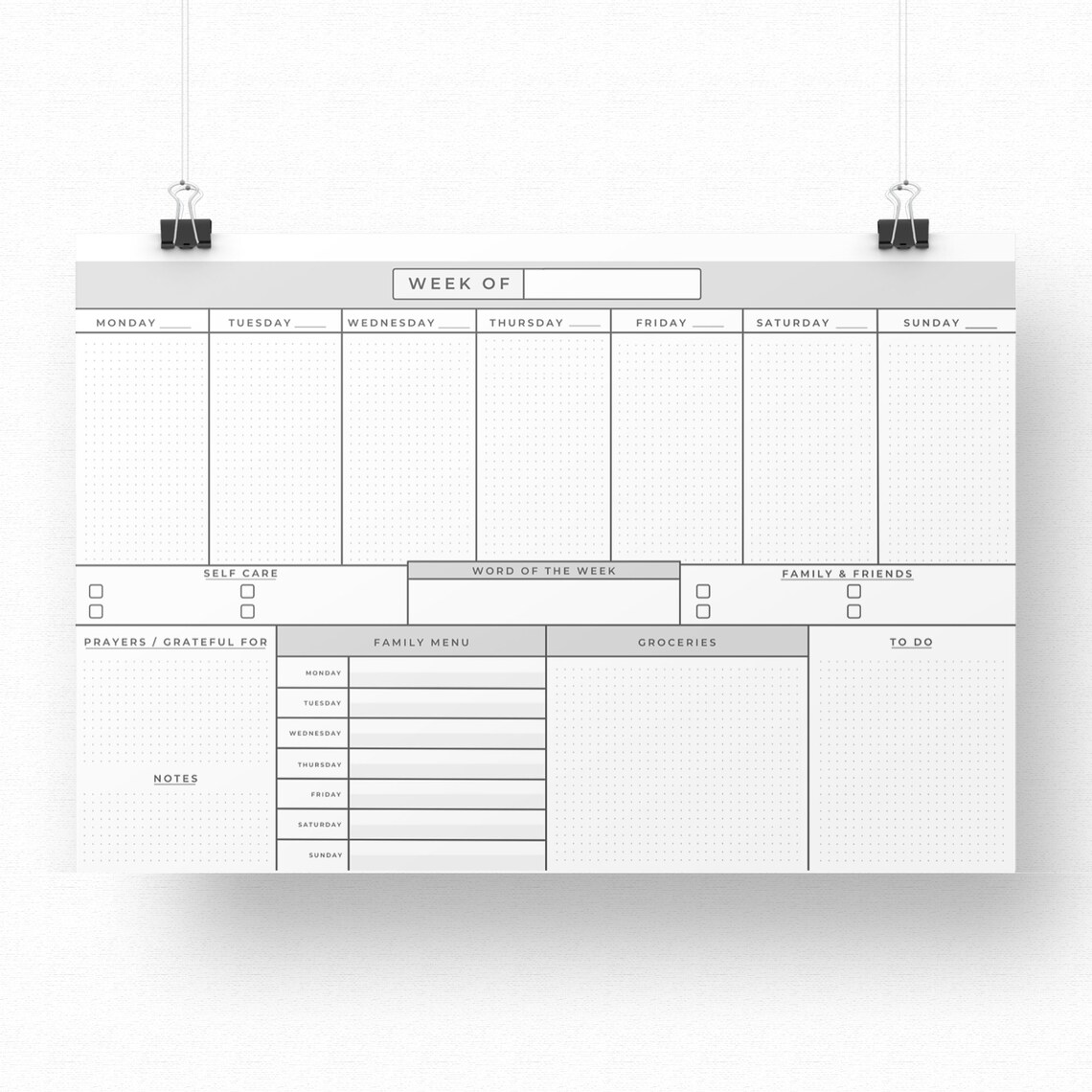 Daily Family Planner Printable Weekly Meal Planner Family - Etsy