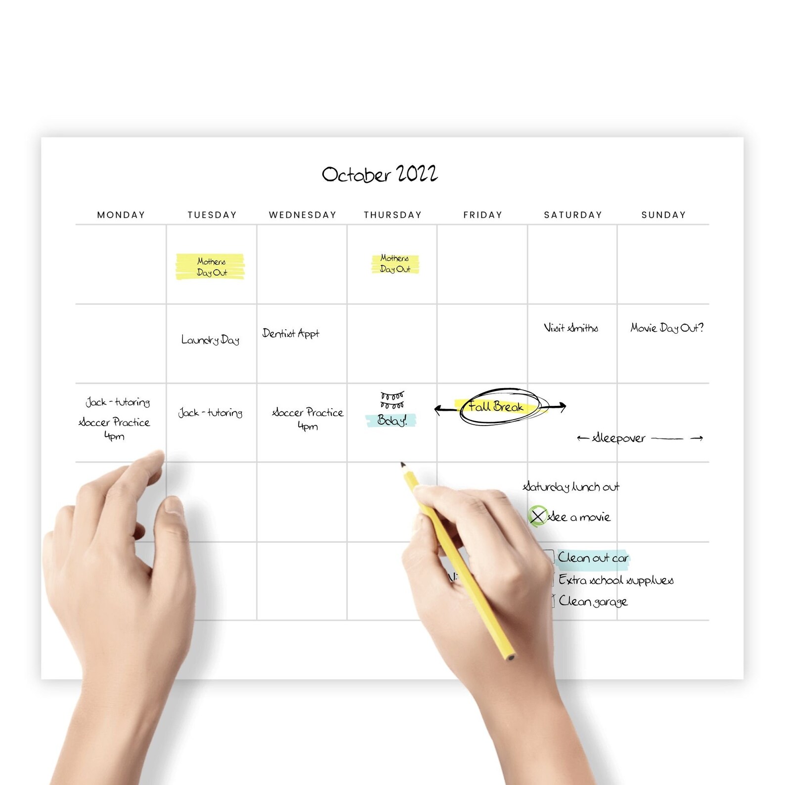 Blank Monthly Calendar Printable Landscape, Minimalist Calendar ...