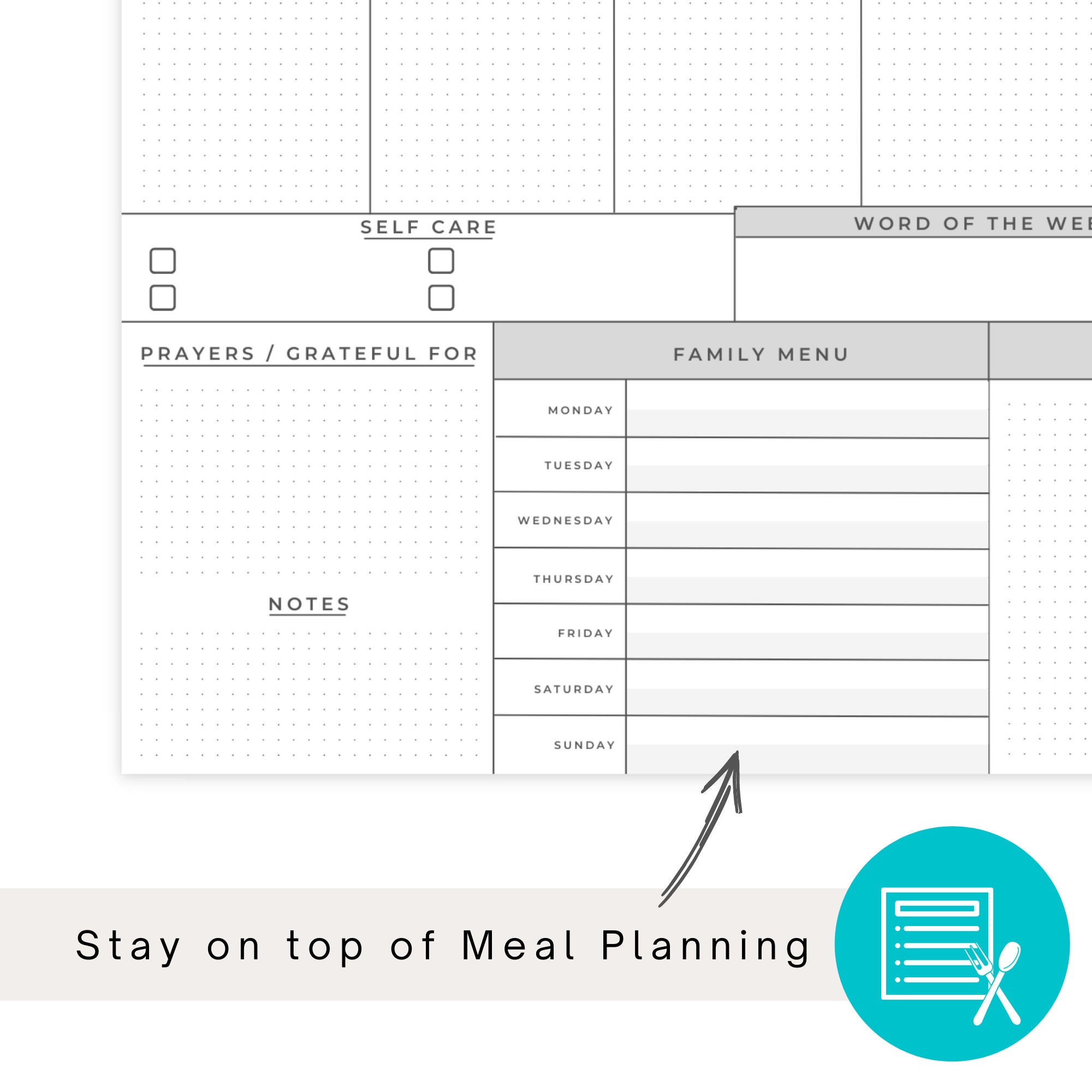Daily Family Planner Printable Weekly Meal Planner Family - Etsy