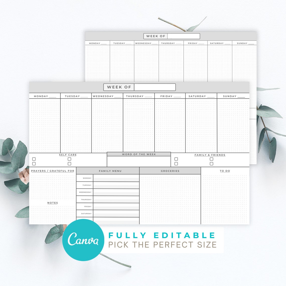 Daily Family Planner Printable Weekly Meal Planner Family - Etsy