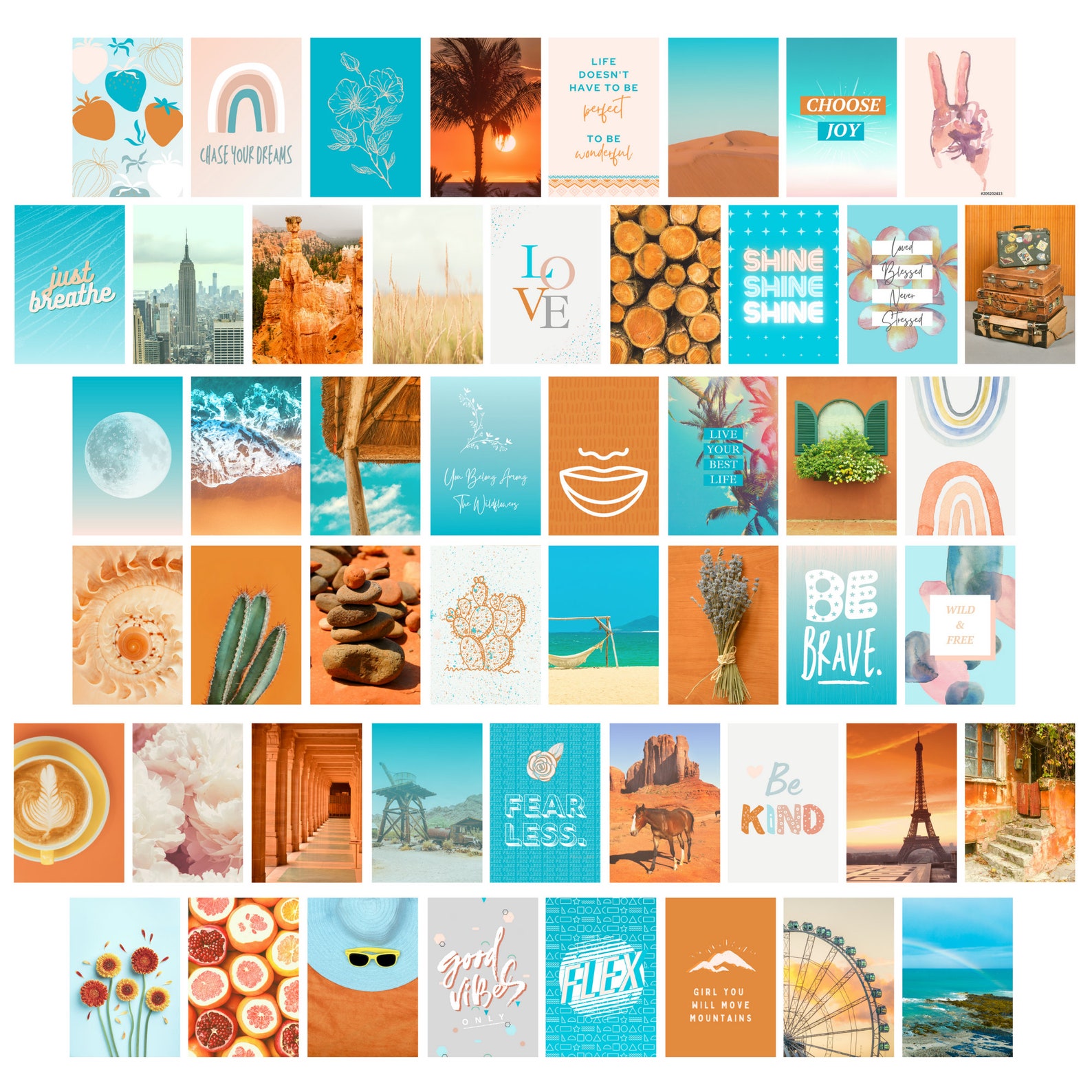 Boho Collage Kit 50 Pc Wall Collage Kit Digital Download - Etsy Canada