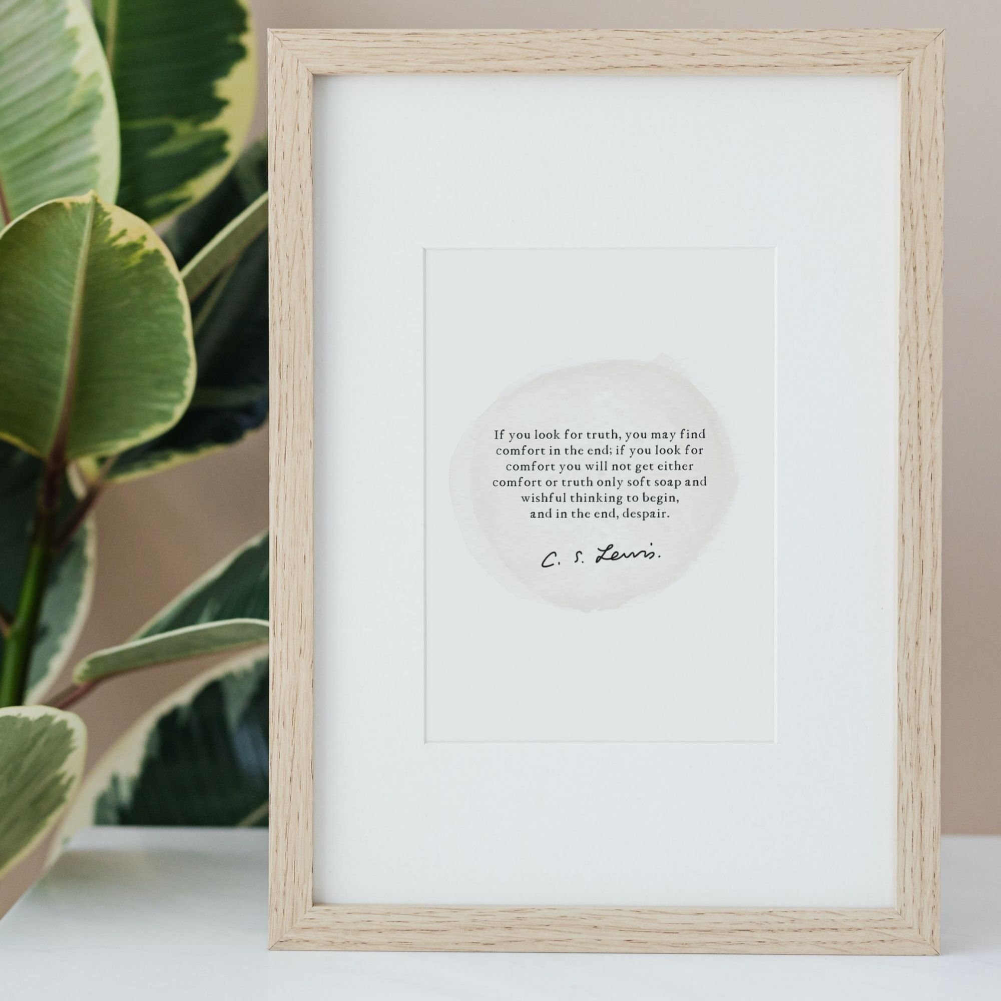 CS Lewis Quote on Truth CS Lewis Print Office Desk Art, or Mindfulness ...