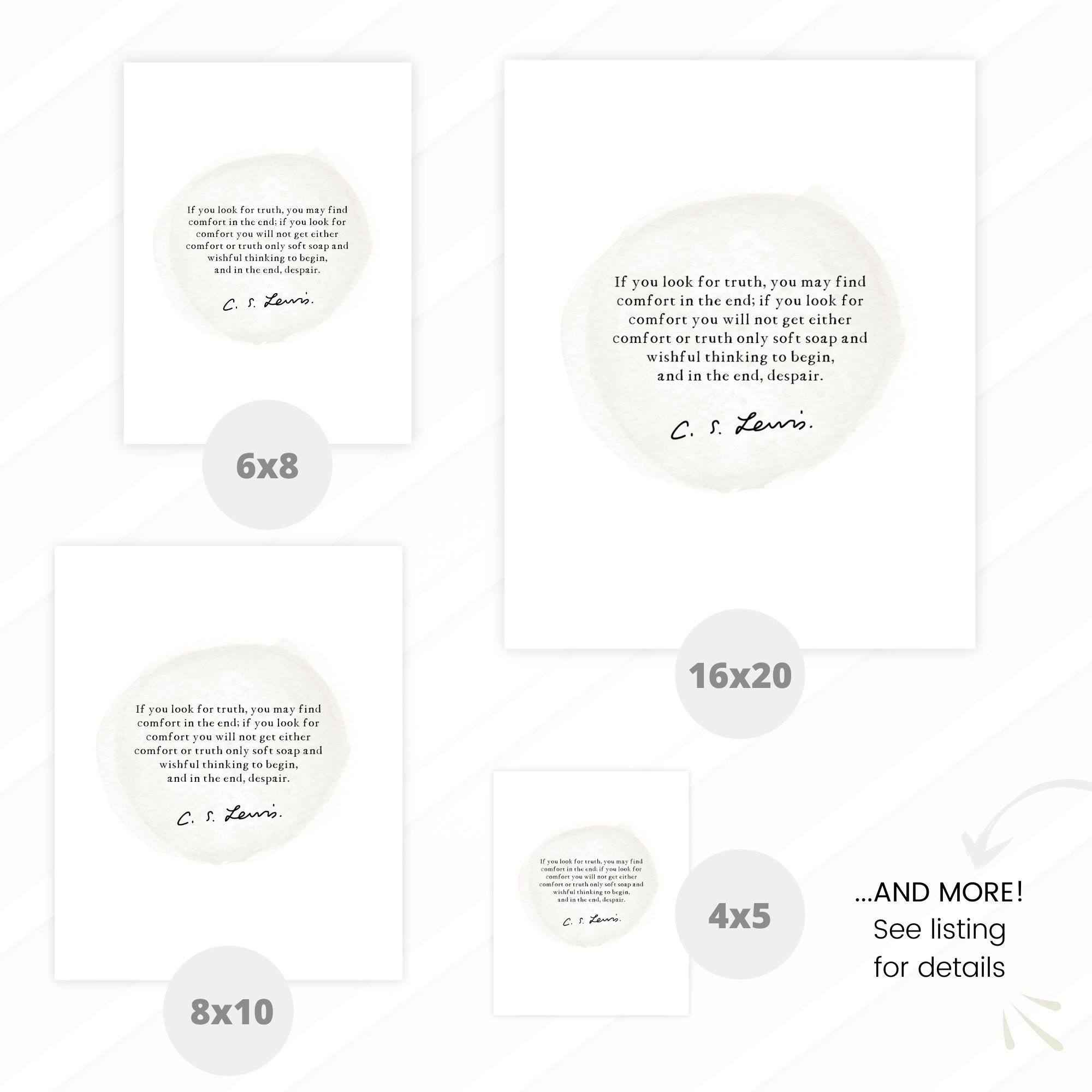 CS Lewis Quote on Truth CS Lewis Print Office Desk Art, or Mindfulness ...