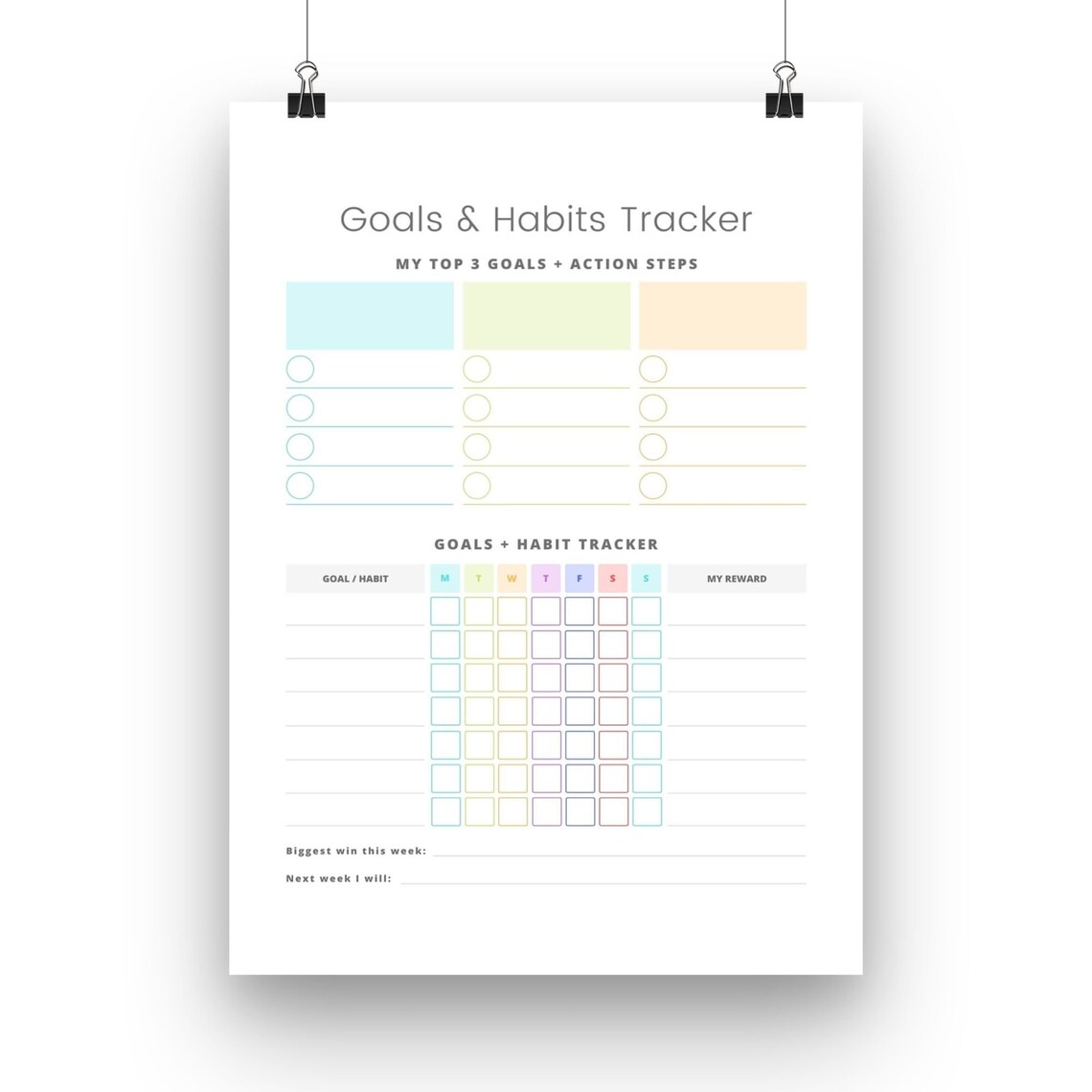 Monthly Habit Tracker Printable to Break a Bad Habit - Etsy