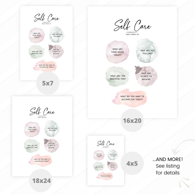 Self Care Wall Art, Wellness Art, Mental Health, Well Being Print, Self ...