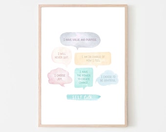 Self Care Wall Art Wellness Art Mental Health Well Being | Etsy