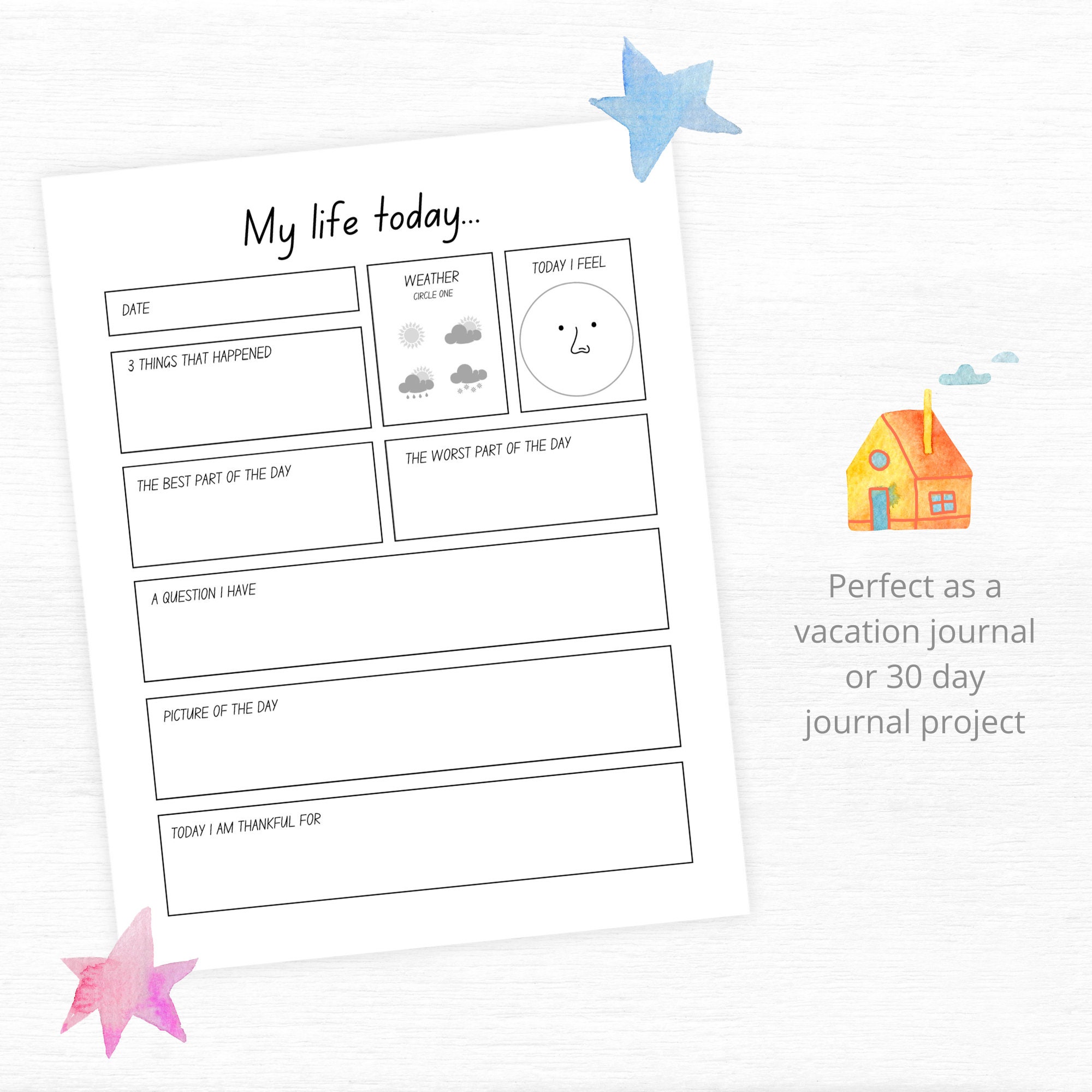 Kids Travel Journal | A 30-day Kids Writing Template | Kids Feeling ...