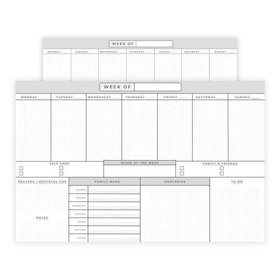 Daily Family Planner Printable Weekly Meal Planner Family - Etsy