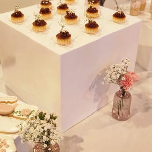 12", 14" or 16" White Display Posing Cube Pedestal Stand Riser Column ...