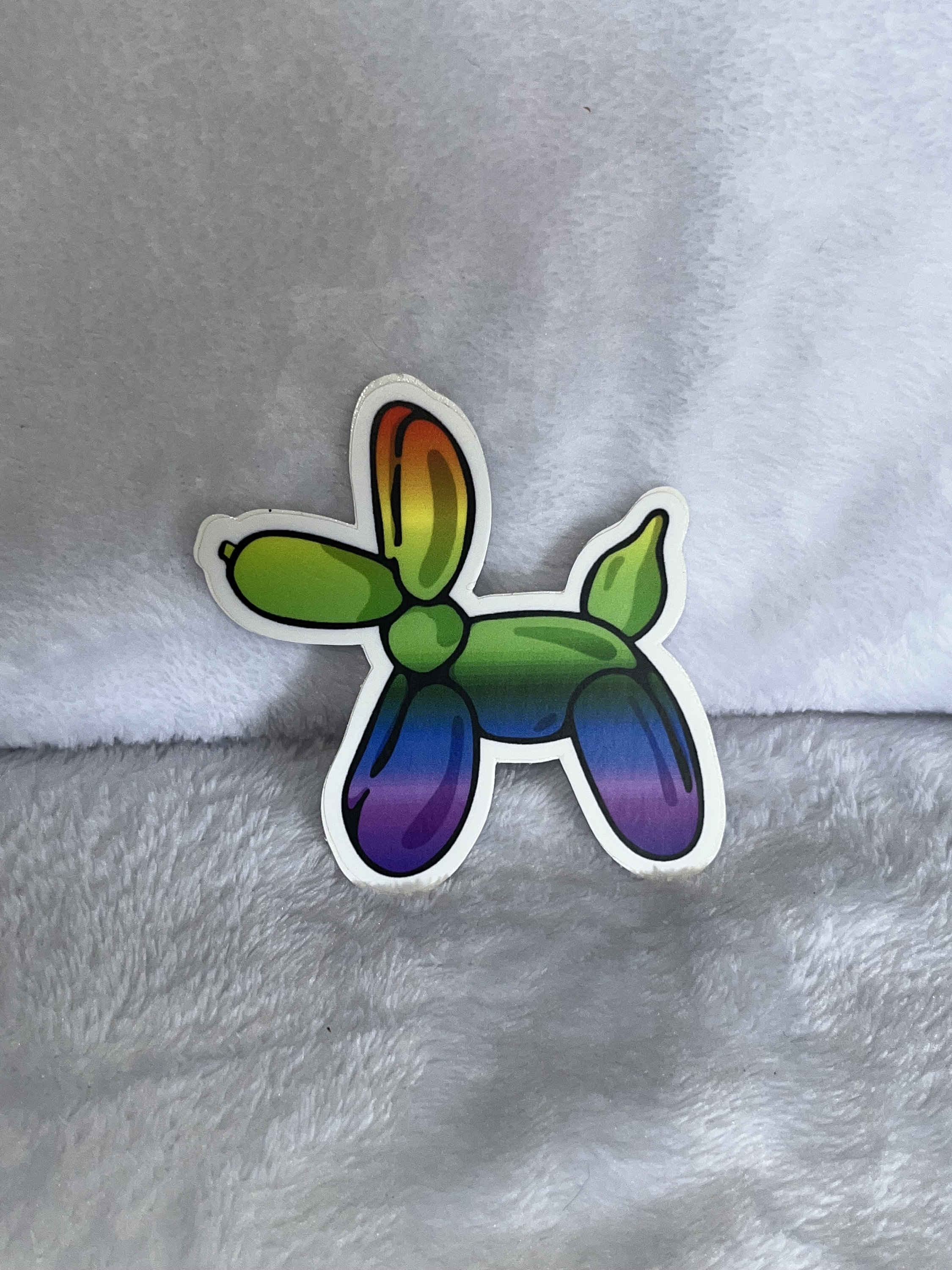 Rainbow Balloon Dog Vinyl Sticker - Etsy