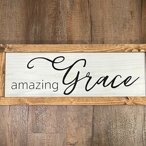 Christian Wall Sign, Amazing Grace Farmhouse Sign, Customized Sign ...