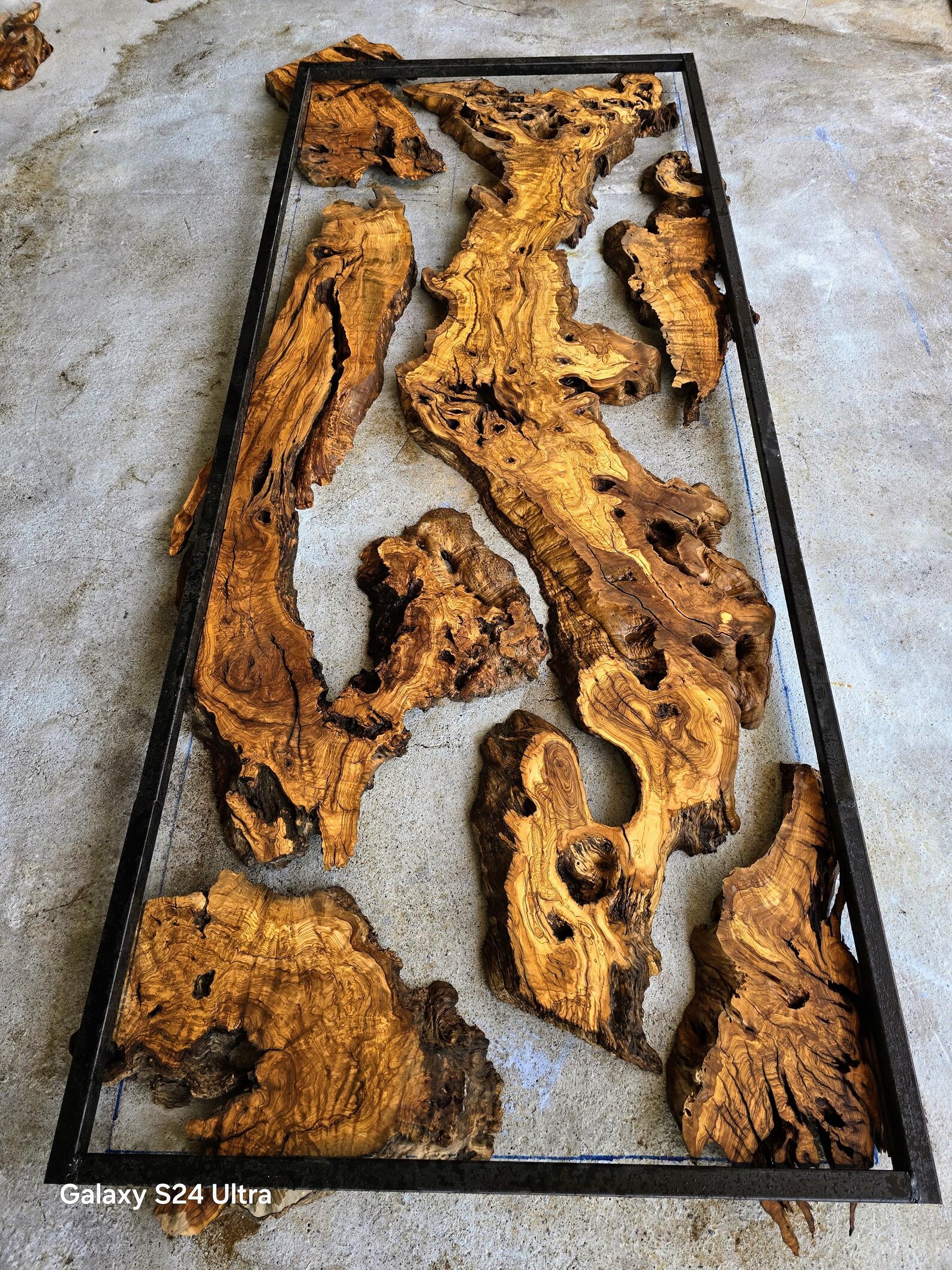 Large Turkish Olive Wood Slab: Epoxy Resin Table, Wall Art (120"x48 ...
