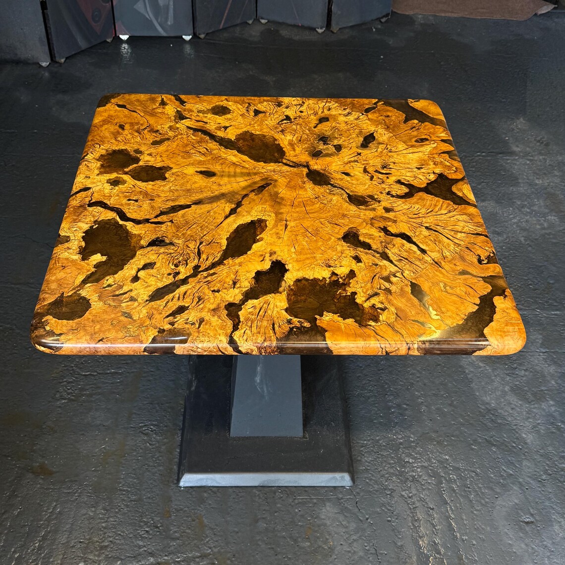 Handmade Olive Root Burl Coffee Table: Live Edge Epoxy Resin Wood Art ...