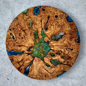 Epoxy Resin Art Olive Root Burls Round Coffee Table Slice Slab Clock - Etsy