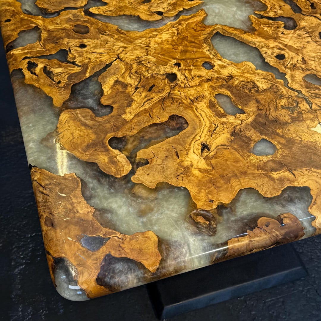 Epoxy Resin Art Olive Root Burls Coffee Table Slice Slab - Etsy