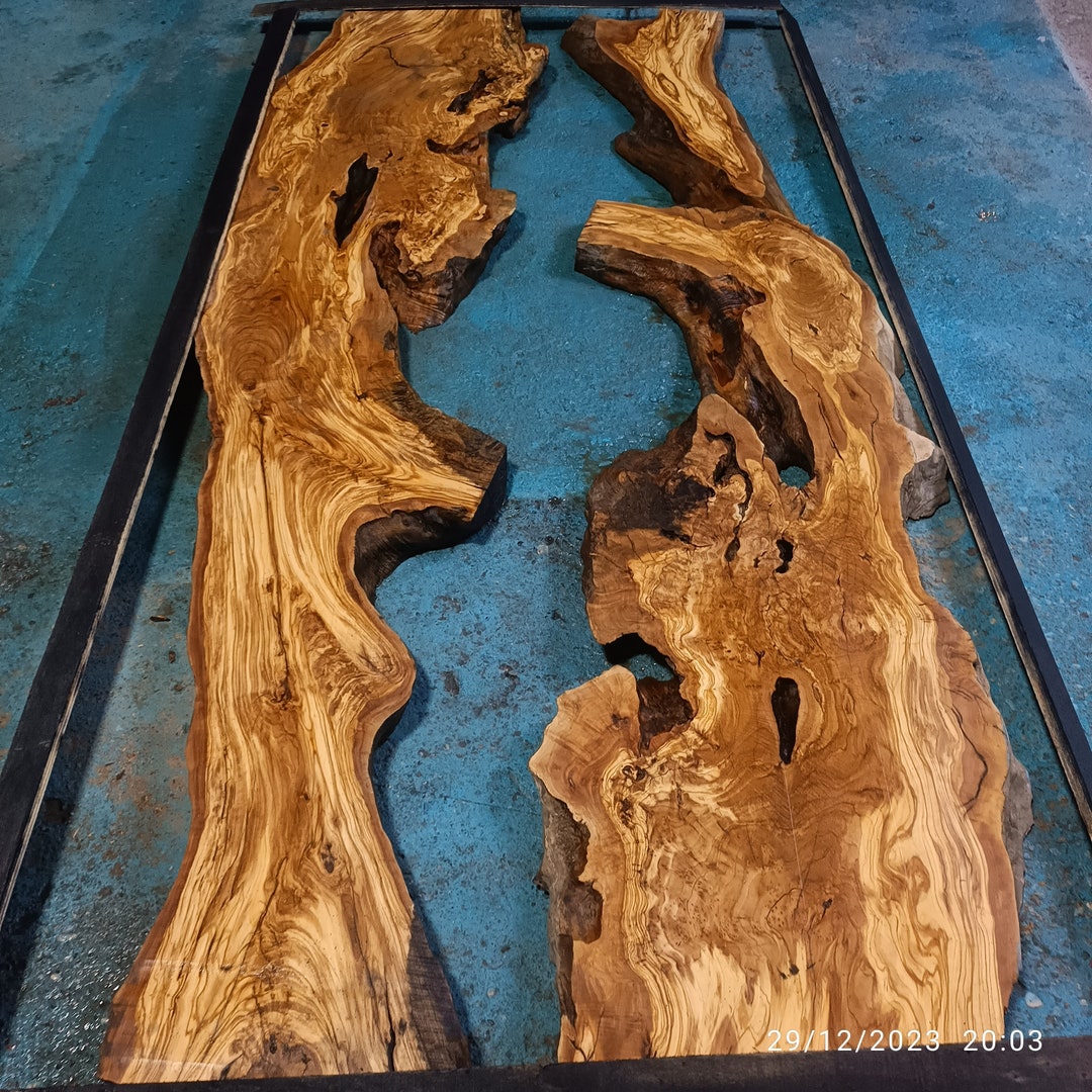 Sold Olive Root Bookmatch 220 Cm X 110 Cm Table Set - Etsy