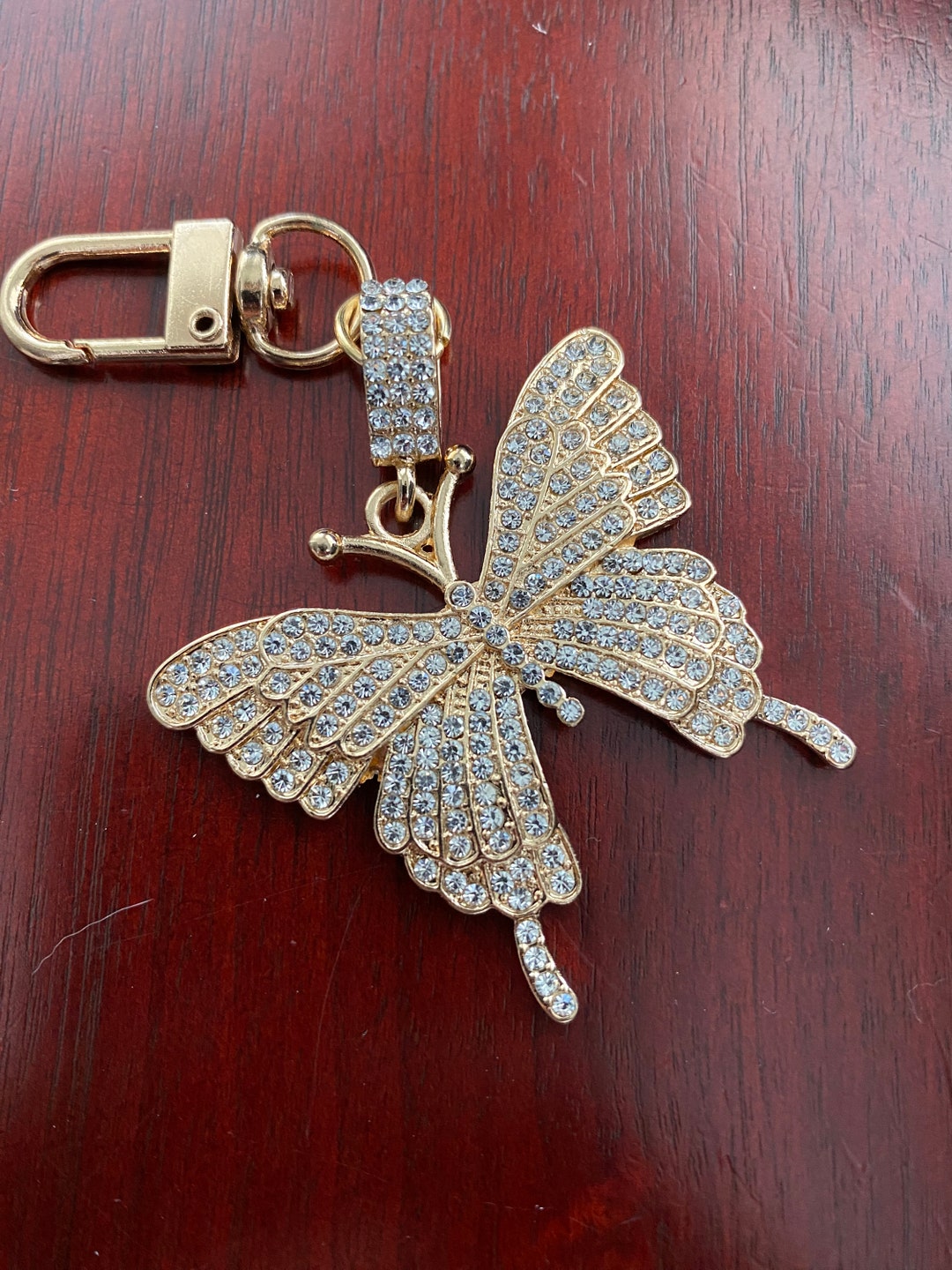 Butterfly Keychain, Rhinestone Keychain, Bling Keychain, Butterfly ...