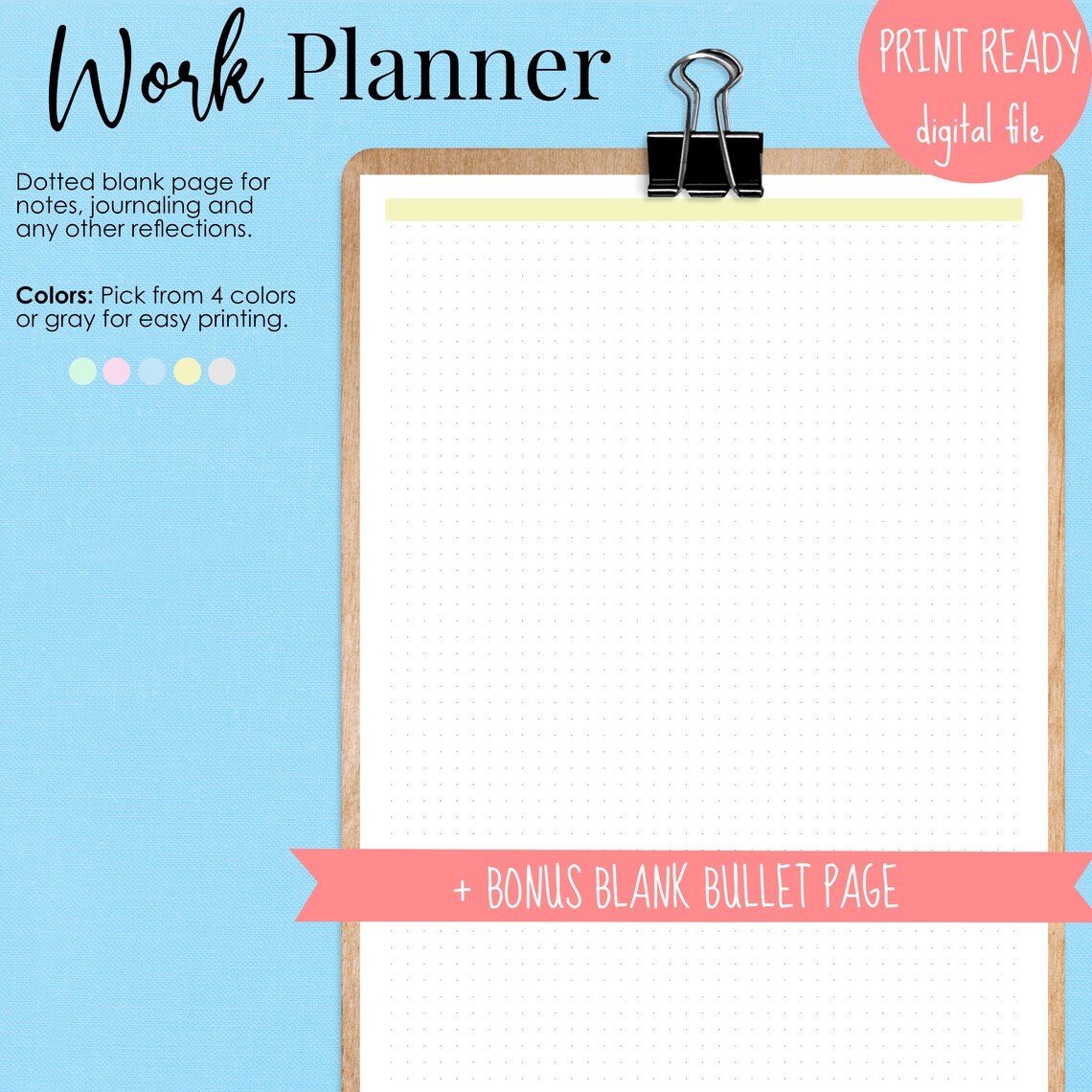 Work Planner 1-page Job Weekly Worksheet Printable PDF - Etsy