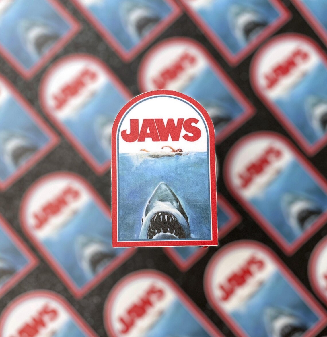 JAWS Movie Poster Vinyl Sticker - 50th Anniversary-water/weatherproof ...