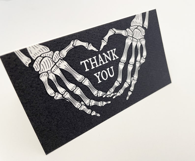 Goth Skeleton Heart Hands Thank You Mini Card 2 X 3.5 Inch - Etsy