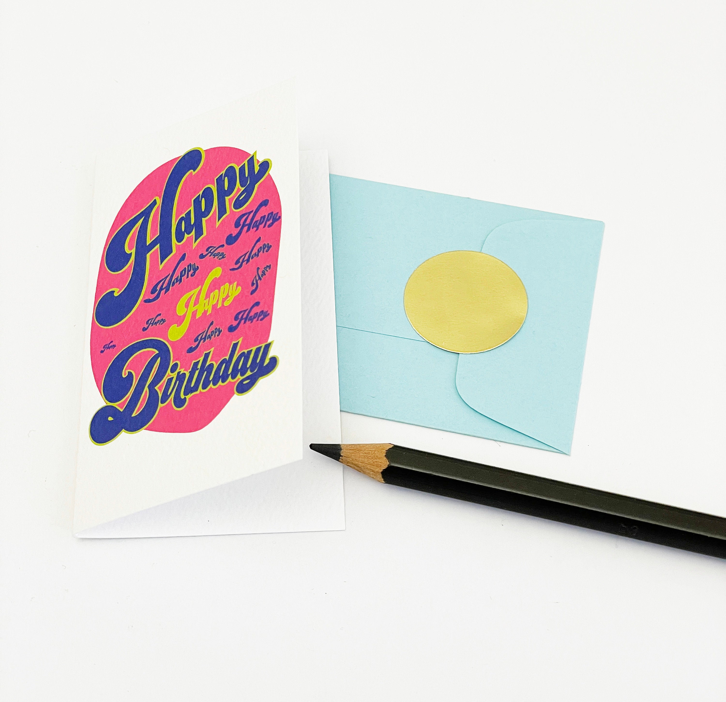 80s Inspired Happy Birthday Mini Card: Blank Inside - Etsy