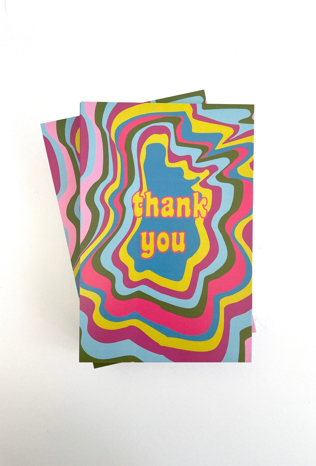 100 Colorful 70's Style Thank You Insert Cards,thank You Card for Small ...