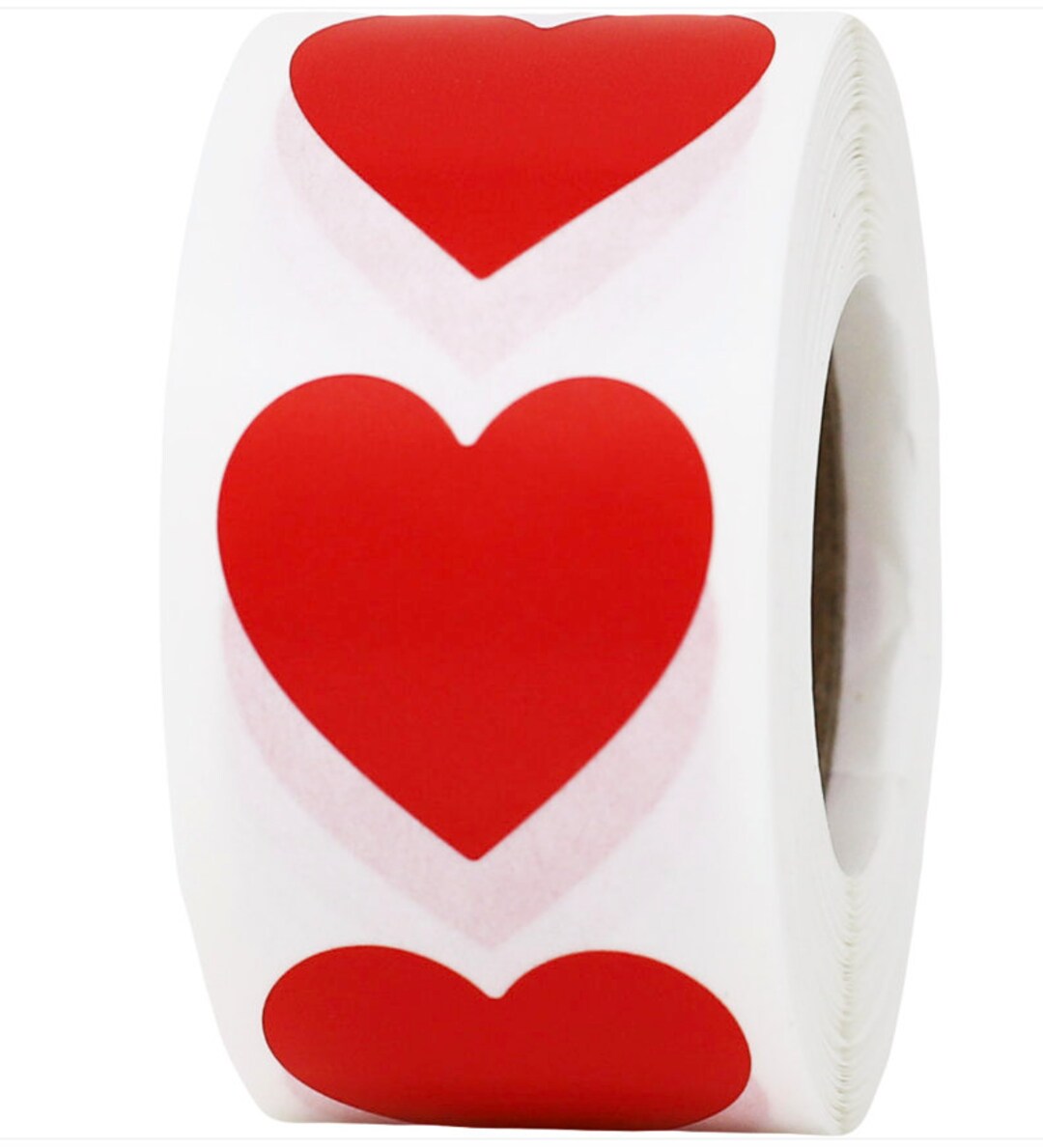 1″ Red Heart Shape Sticker |heart Seal |heart Sticker|heart Valentine ...