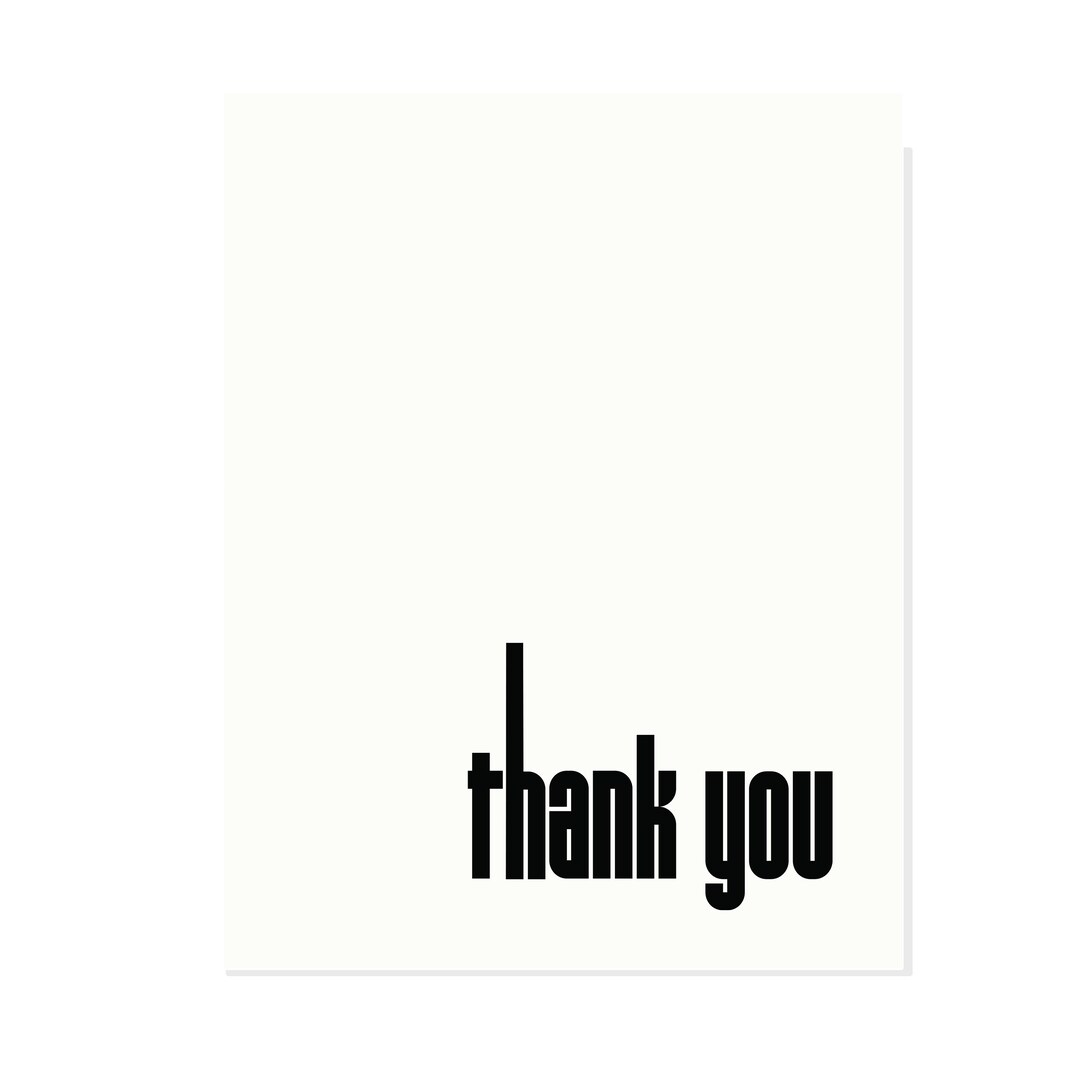 Minimalist Thank You Card: Bold Font, Blank Inside - Etsy