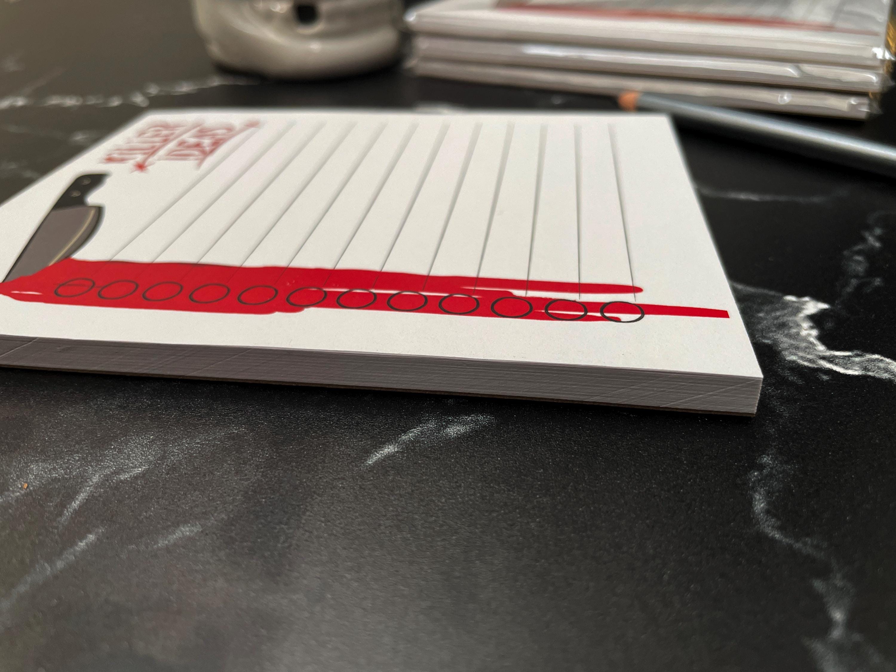 Horror Stationery,halloween Notepad,killer List Pad, Bloody Memo Pad ...