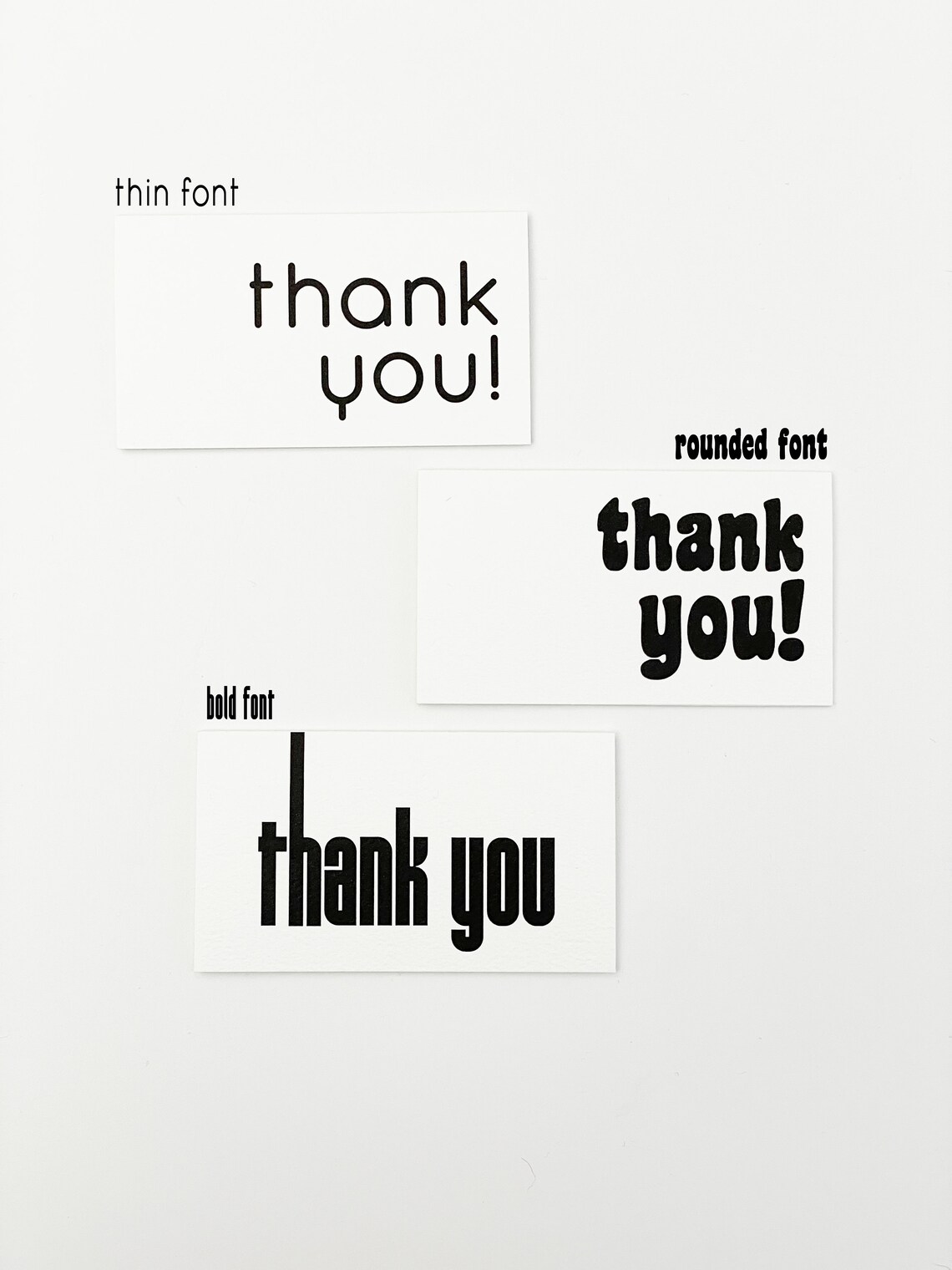 Thin Font Thank You Card|blank Inside Thank You Card|minimalist Font ...