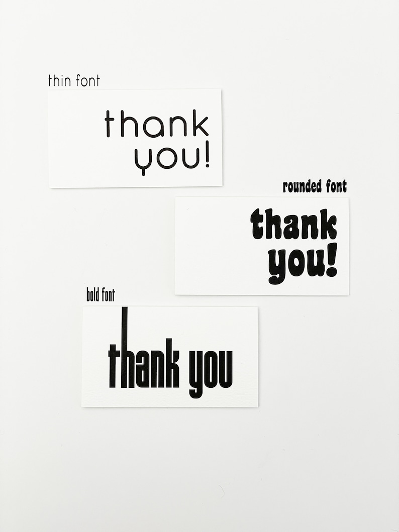 Thin Font Thank You Card|blank Inside Thank You Card|minimalist Font ...