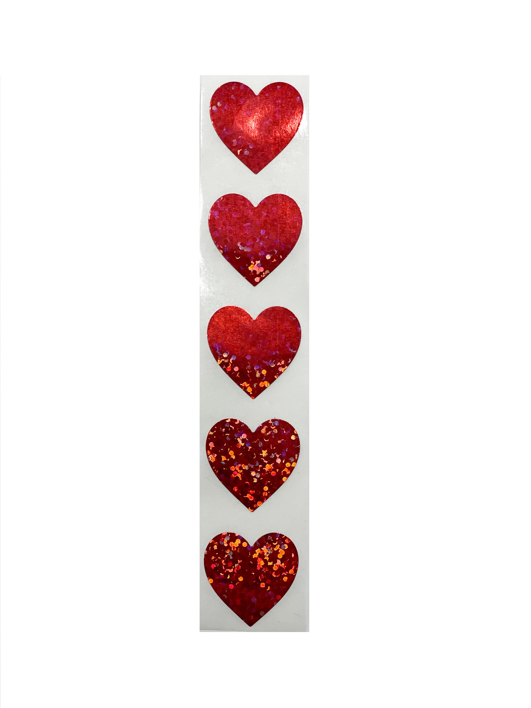 1 Red Sparkle Heart Shape Sticker heart Seal Holographic Heart Seals ...