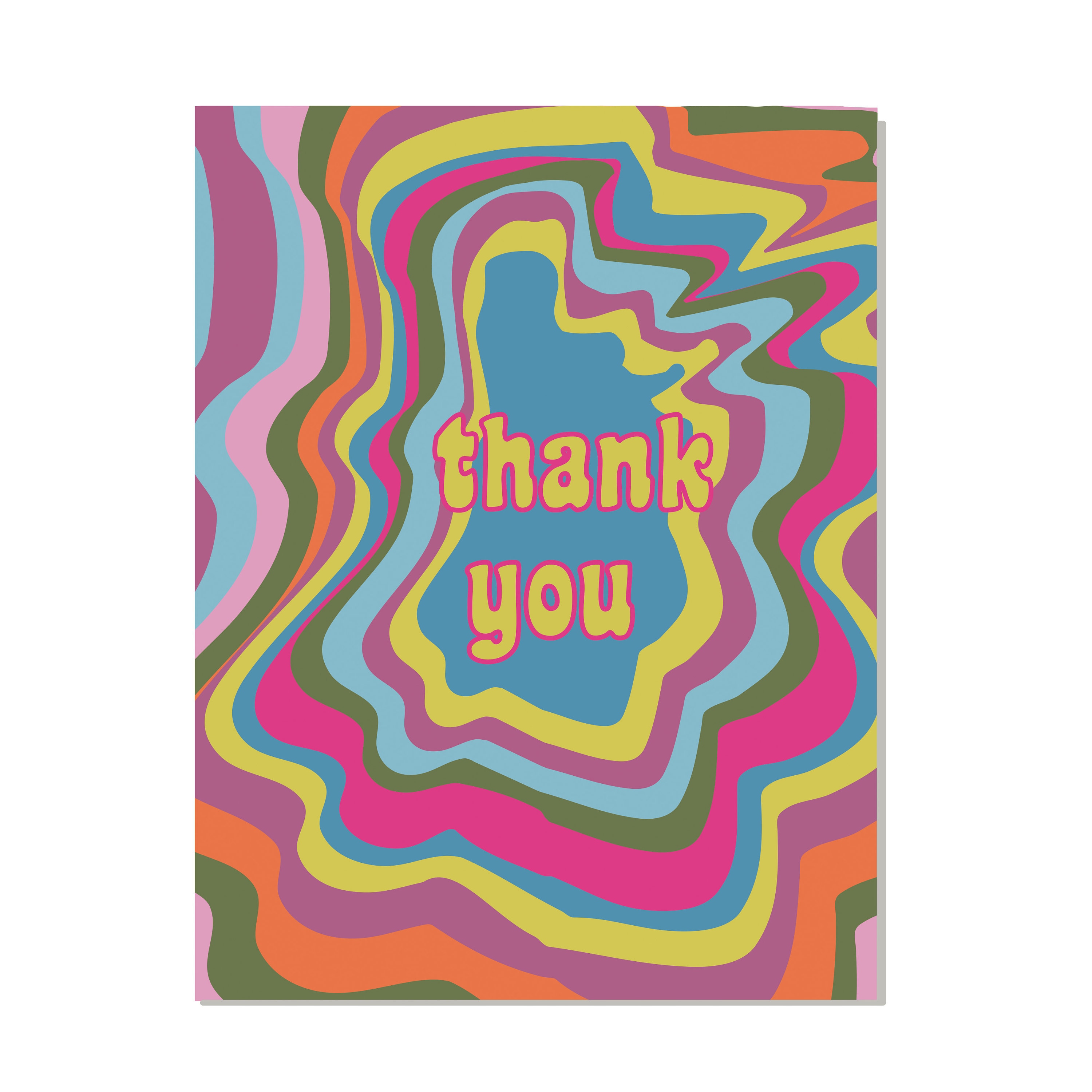 Retro Thank You Greeting Cardfunky 70s Fontgroovy Thank You - Etsy
