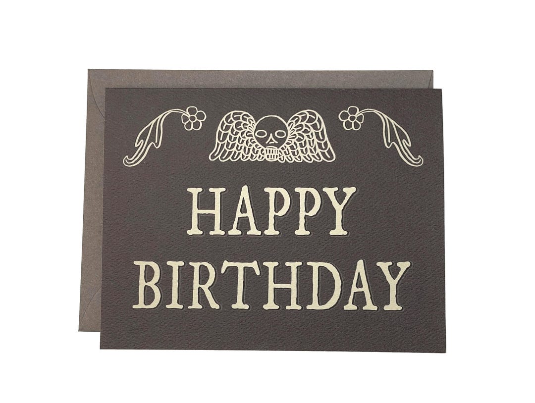 Memento Mori Birthday Card: Goth Halloween Birthday - Etsy