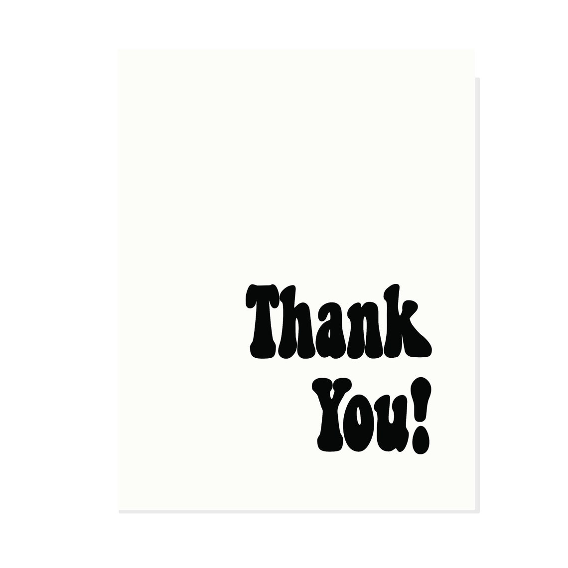 Fun Rounded Font Thank You Cardblank Insidewedding Thank Youthank You ...