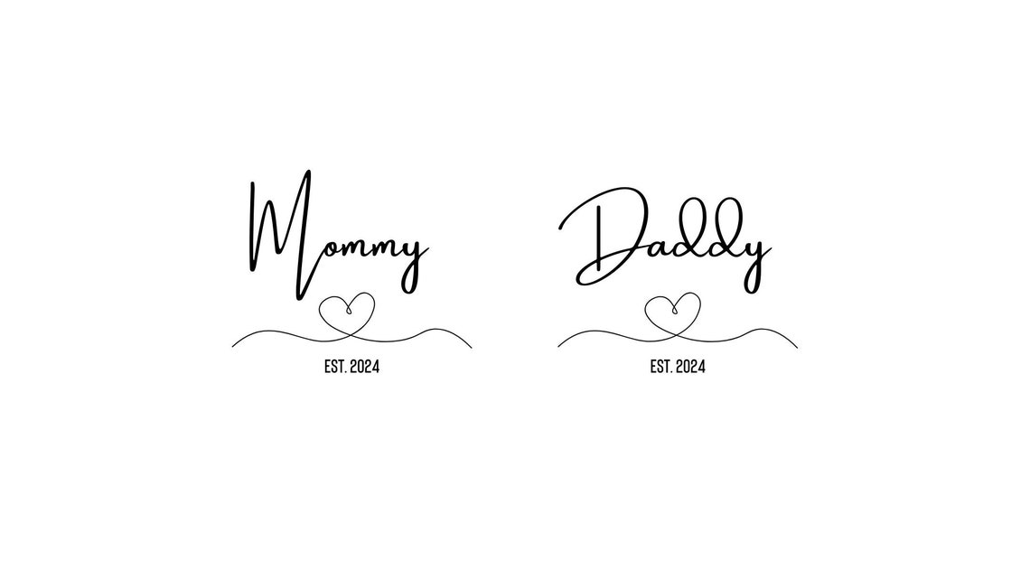 Mommy EST 2024 Svg/ Daddy EST 2024 Svg, Pregnancy Announcement, Baby ...