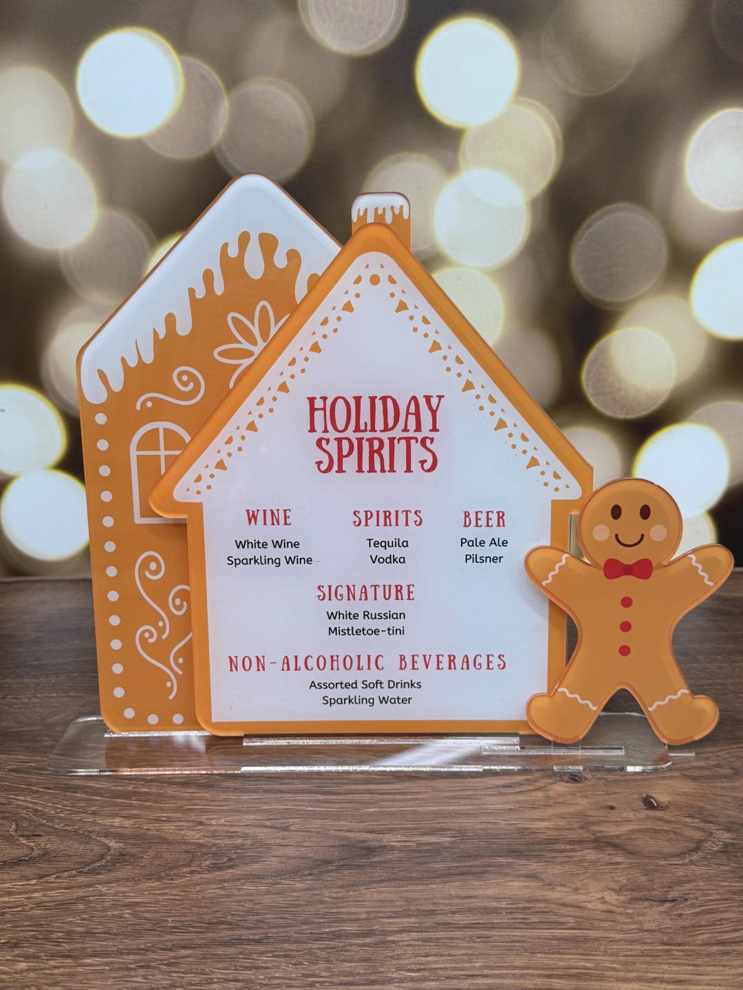 Christmas Bar Sign: Gingerbread House Drink Menu (8x10 Acrylic) - Etsy